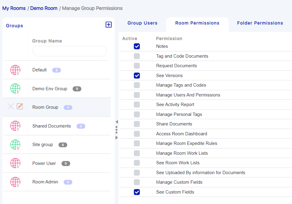 Managing Room Groups & Folder Permissions – quikdata