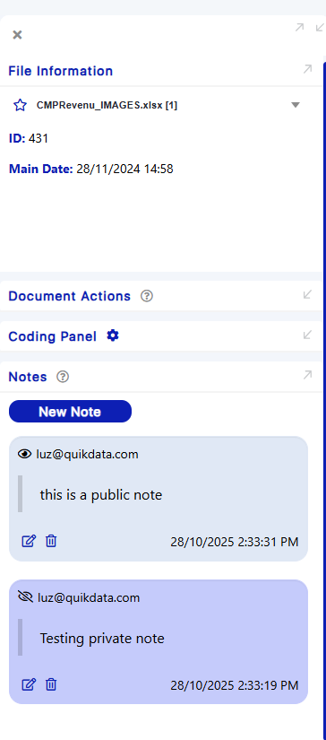 Using Document Notes – quikdata