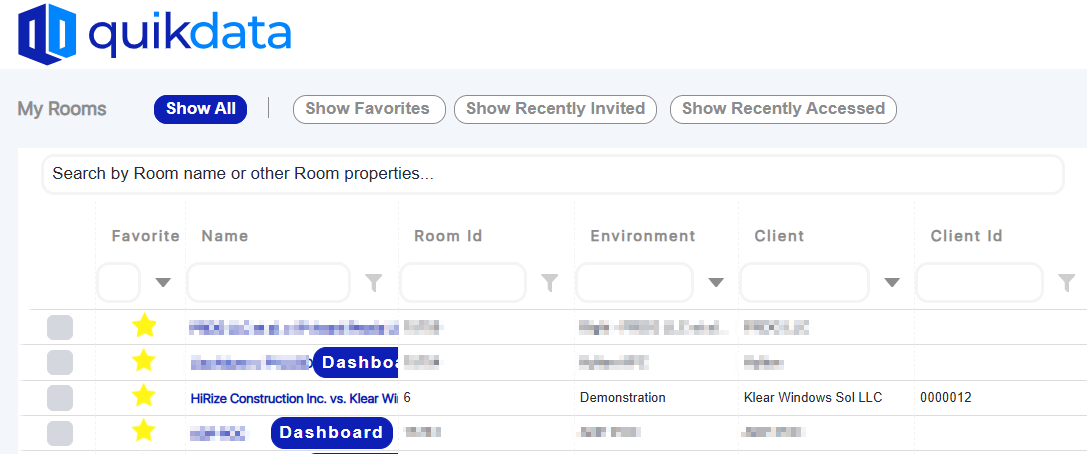 My Rooms – quikdata